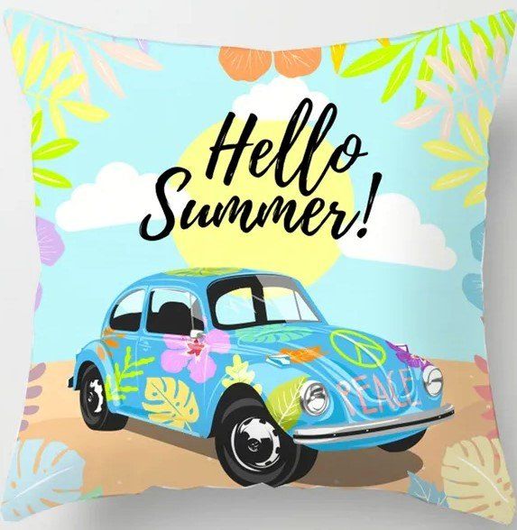 🌞 Cooler VW Käfer Kissenbezug "HELLO SUMMER!" 🌸💫 | Kaufen auf Ricardo