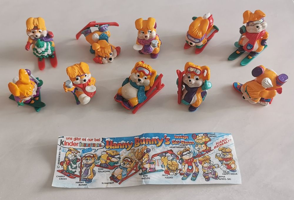Hanny Bunny's 1996 Vintage Figuren Kinder Überraschung Hasen (Gebraucht ...