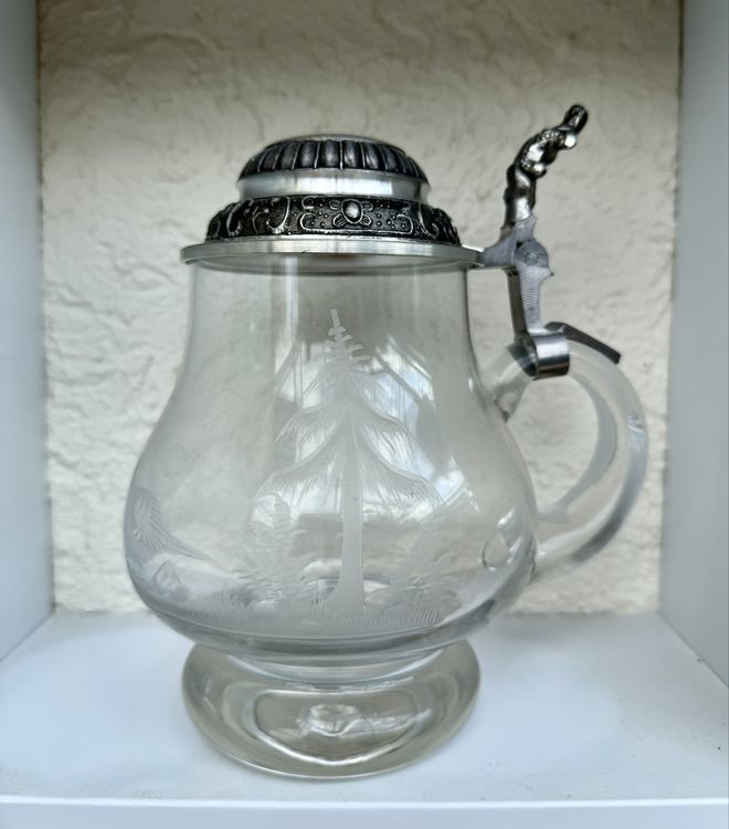 Vintage Glass Beer Stein with Pewter Lid (Gebraucht) in Commugny für ...