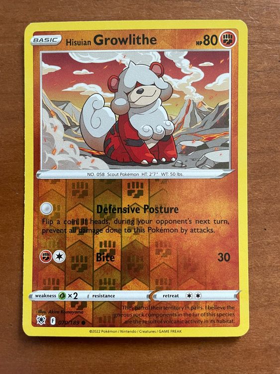 Pokemon Hisuian Growlithe Reverse (Versand gratis) (Neu (gemäss ...