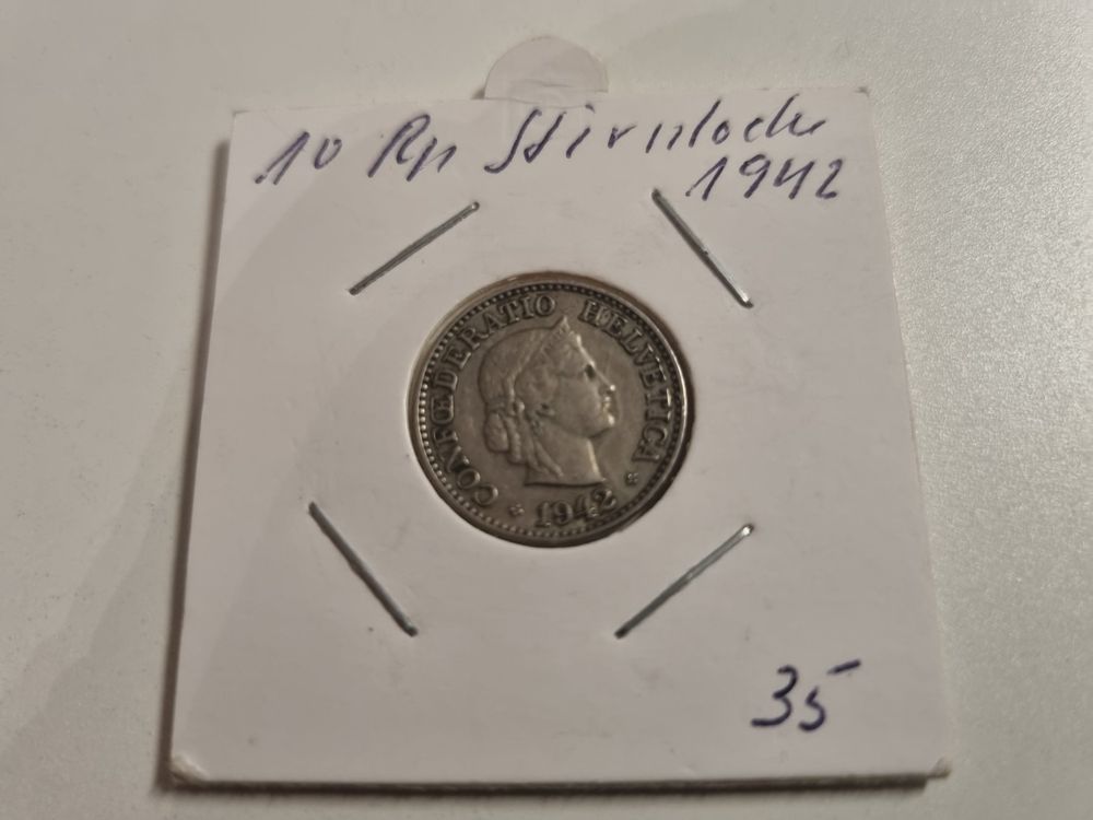 1942 10 Rp. Abart Stirnlocke (Gebraucht) in Arni AG für CHF 12 – mit Lieferung auf Ricardo kaufen