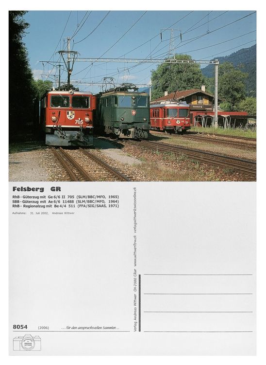 Felsberg Ansichtskarte RhB Güterzug SBB Güterzug RhB Pendel (Neu (gemäss Beschreibung)) in Bern ...