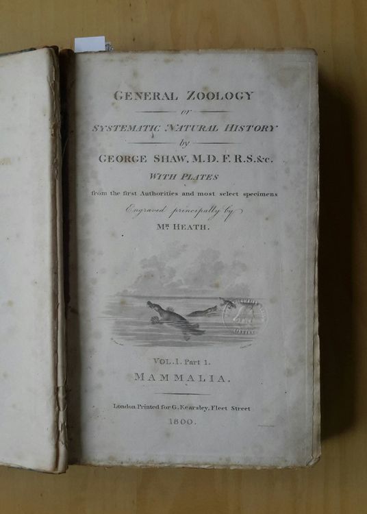 General Zoology , George Shaw , Vol. 1 Part 1 , London 1800 | Kaufen ...