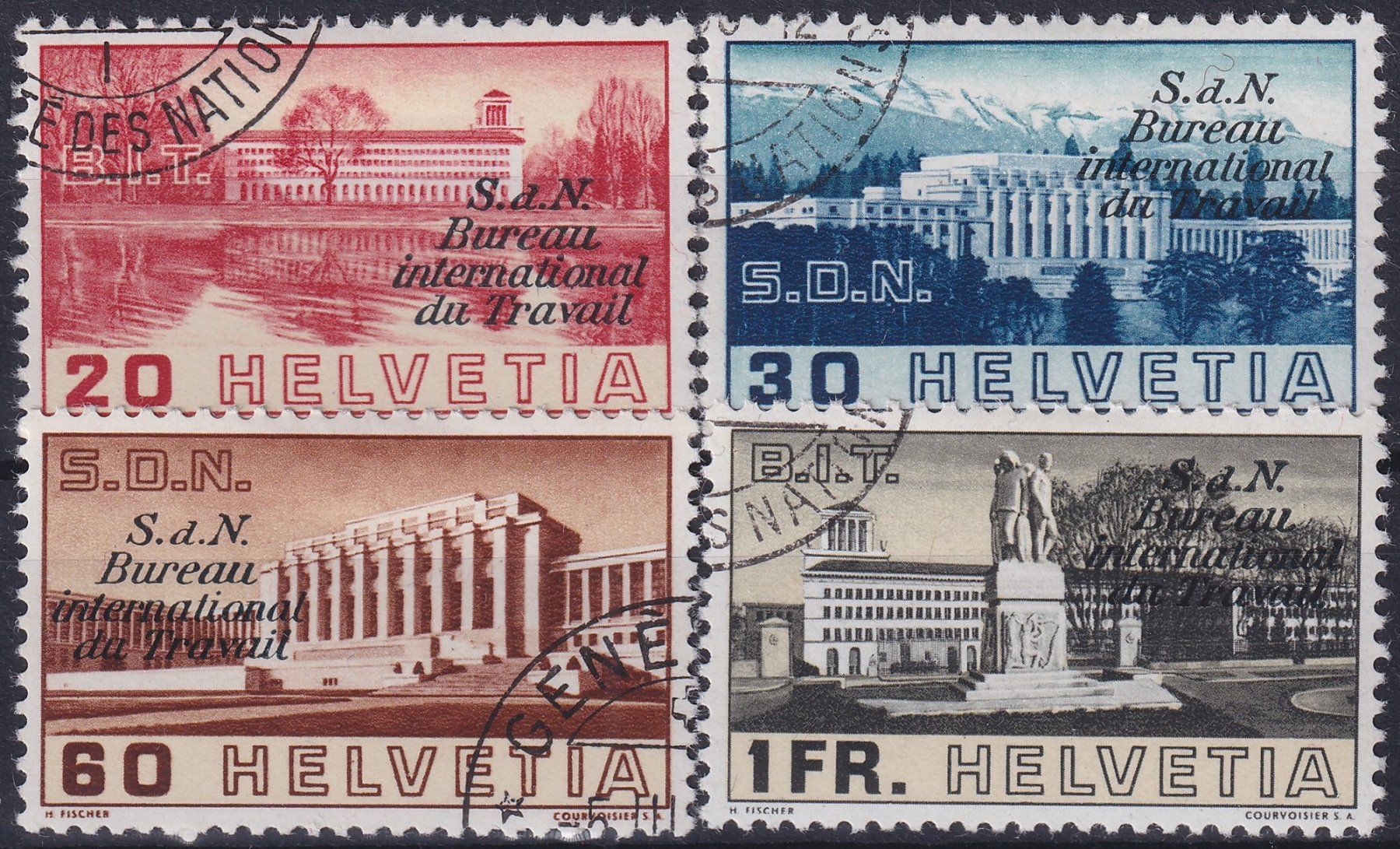 Dienstmarken: BIT, Nr. 49-52 Satz mit Eck-Stempel. (Gebraucht) in ...