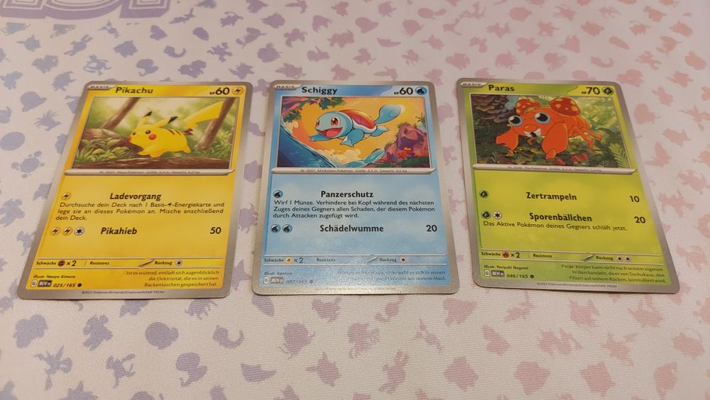 3 Pokemon 151 deutsch Karten ab 1 Fr. Pikachu Schiggy Paras (Neu ...