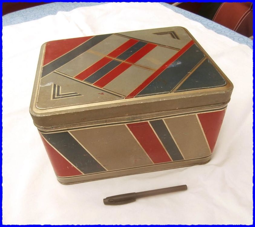 grosse Art Deco-Blechdose von "K&W Siegerist" 30 cm (Gebraucht) in ...