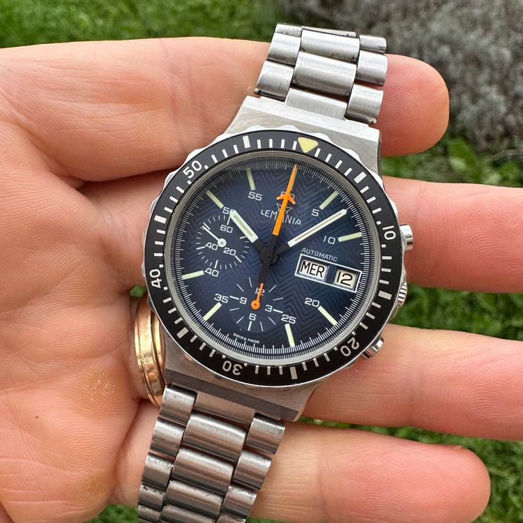 Vintage LEMANIA Blue Dial Chronograph Cal. 5012, Ref. 11019 | Kaufen ...