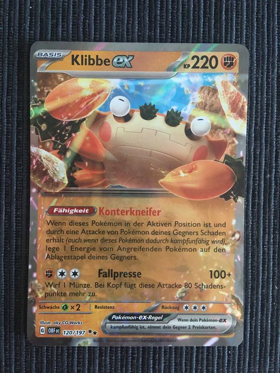Pokemon Obsidian Flammen Klibbe EX Deutsch (Neu (gemäss Beschreibung ...