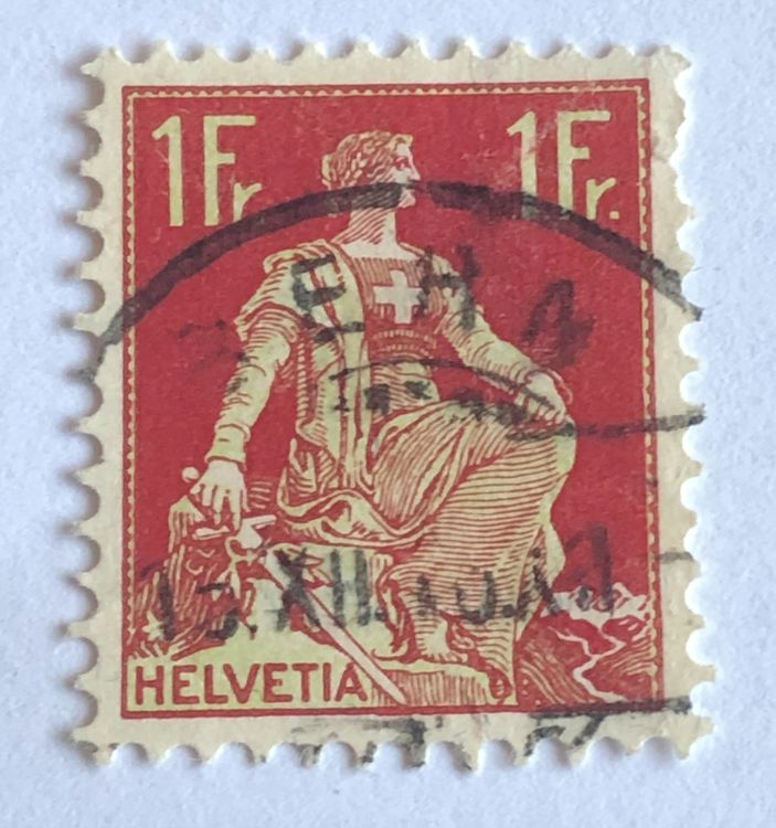 Nr.115 Helvetia mit Schwert gestempel (Gebraucht) in Aarau für CHF 0.4 – mit Lieferung auf ...