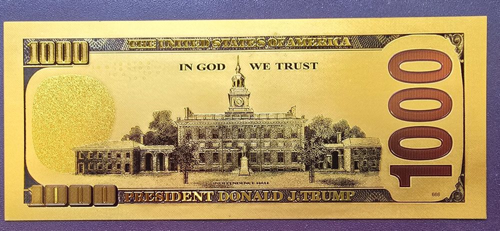 Donald Trump-1000 Dollar Note (24k Gold Folienbanknote) (Neu und ...