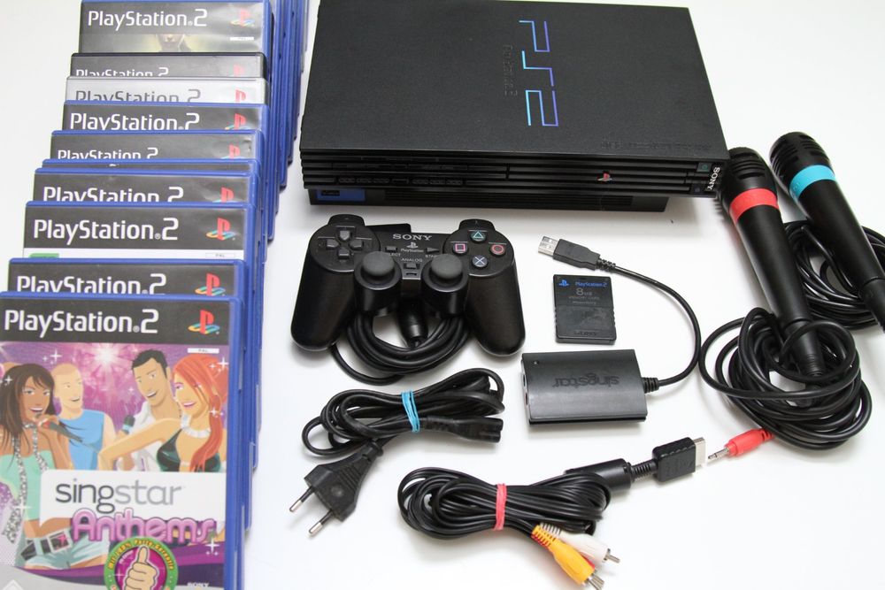 Playstation 2 (PS2) mit Mikrofonen und Spielen | Kaufen auf Ricardo
