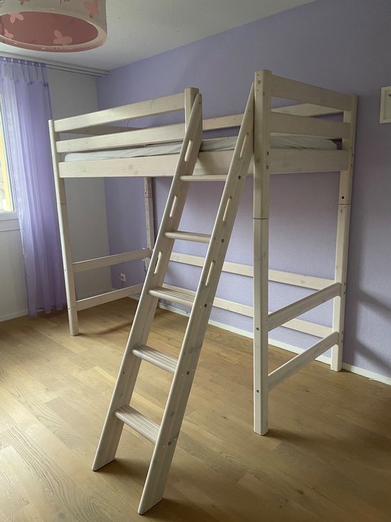 Flexa Hochbett mit Schrägleiter und Nachttisch | Kaufen auf Ricardo