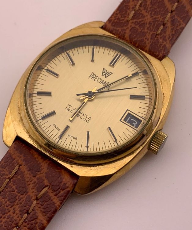 Precimax Herrenuhr Vintage Swiss Made Gold Incabloc 17 Jewel (Gebraucht ...