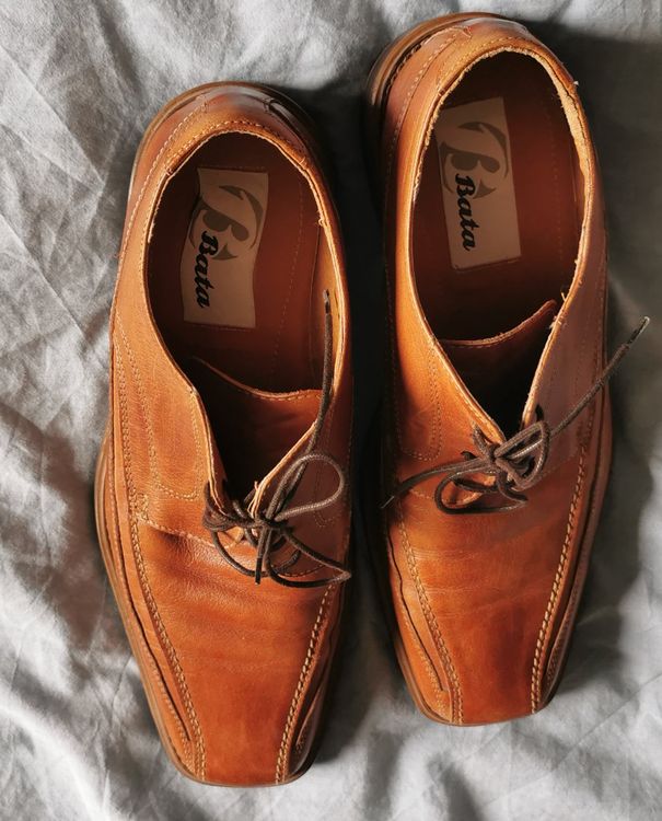 Hochwertige Bata Herren Lederschuhe Grösse 42 hellbraun (Neu (gemäss ...