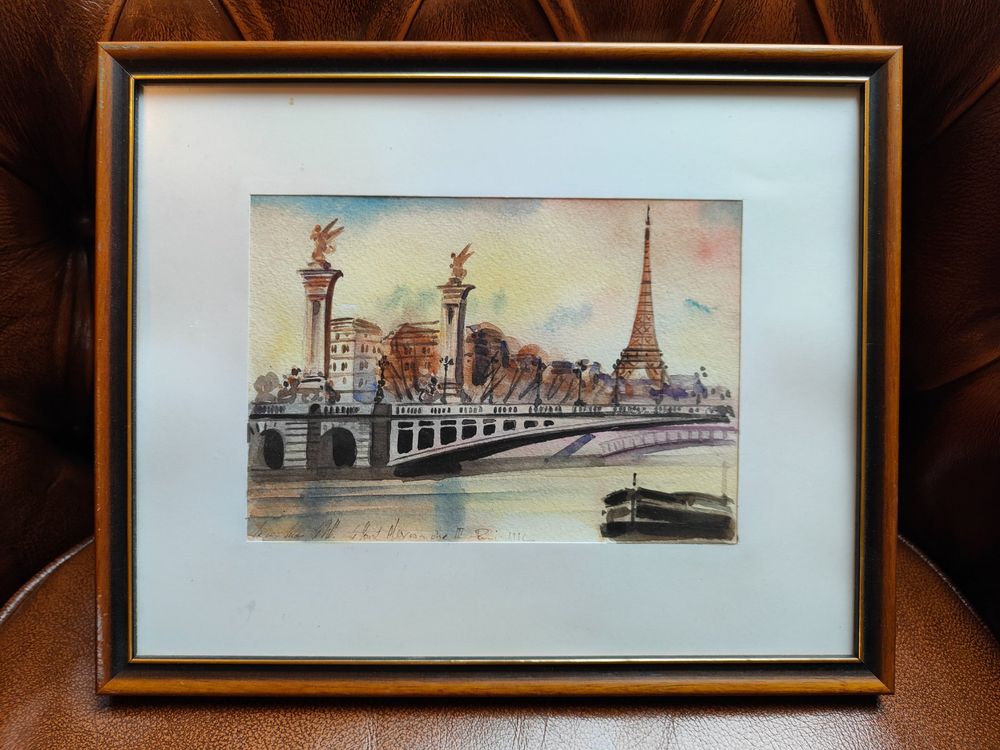 Tableau aquarelle signé Jean Luc LE GALL Paris Tour Eiffel | Kaufen auf Ricardo