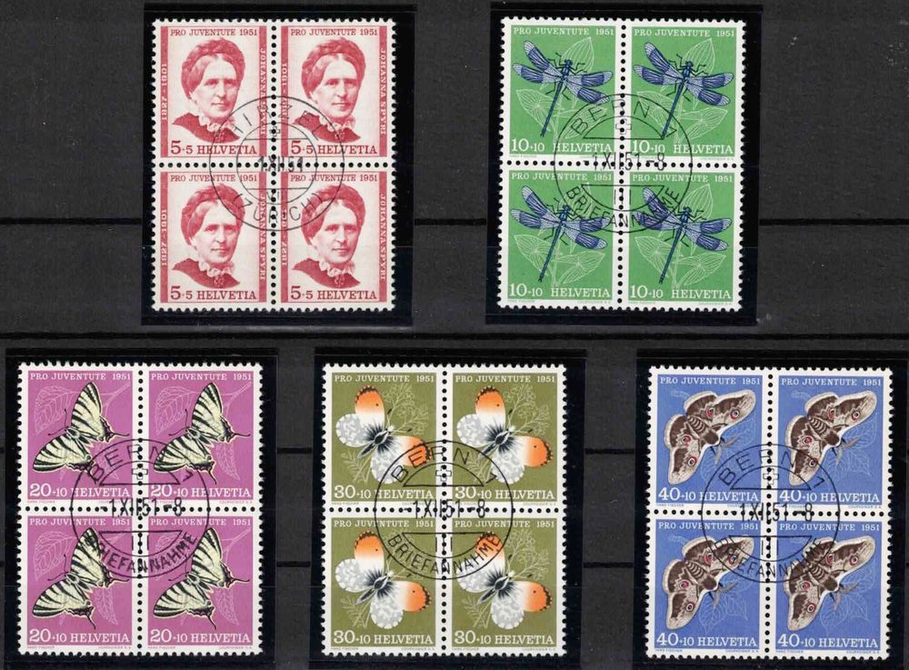 Pro Juventute 1951, 4er-Block Serie mit ET-ʘ, Kat.280.- (Neu (gemäss Beschreibung)) in Nuglar ...