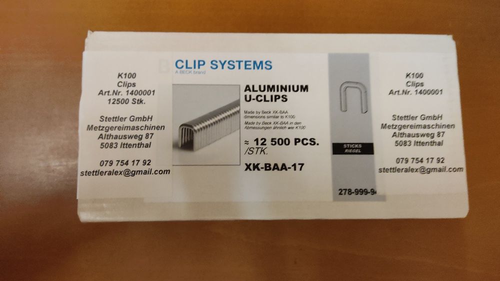 Clips K 100 für Metzgerei zu TIPPER TIE TECHNOPACK Cliper (Neuf avec ...