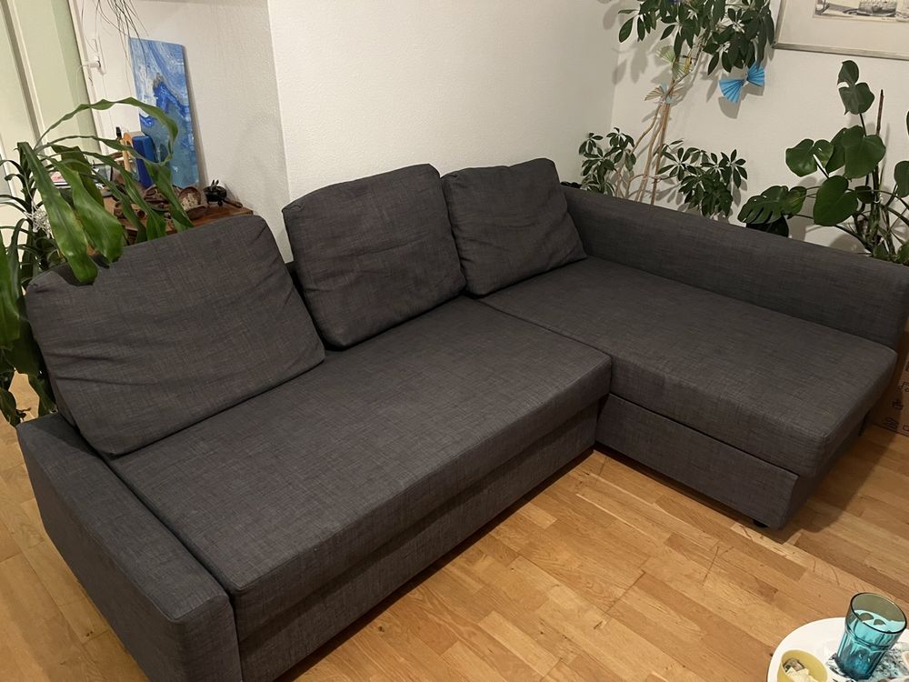 Ecksofa dunkelgrau mit Bettfunktion und Stauraum | Kaufen auf Ricardo