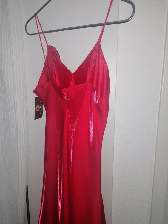 Abendkleid rot changierender Taft, Gr.34/36, Yves CalinParis | Kaufen ...