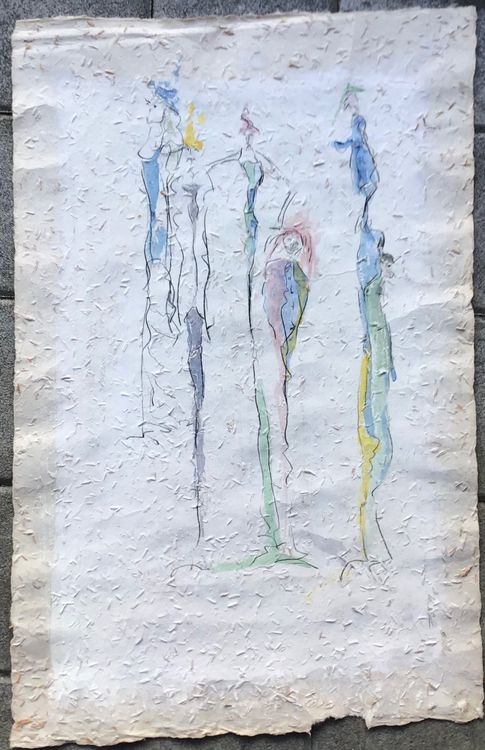 Moderne Abstrakte Mischtecknik Unleserlich Signiert | Kaufen auf Ricardo