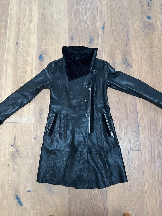 Magnifique manteau noir en peau lainée, marque VENTCOUVERT | Kaufen auf Ricardo