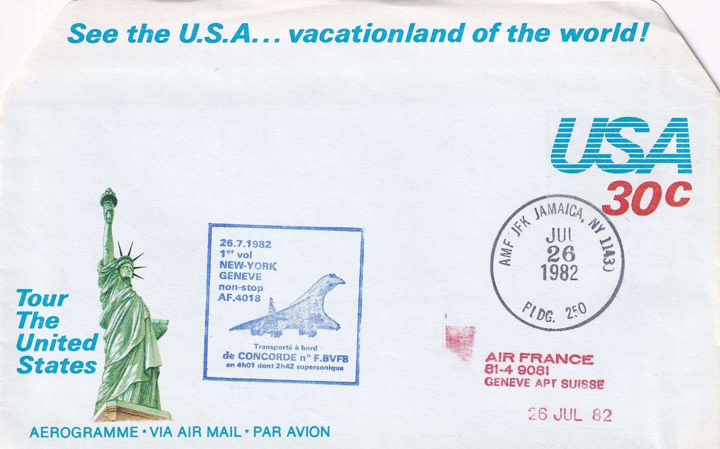 SF Air France Concorde New York - Genève / Genf 1982 (Gebraucht) in Baar für CHF 8 – mit ...