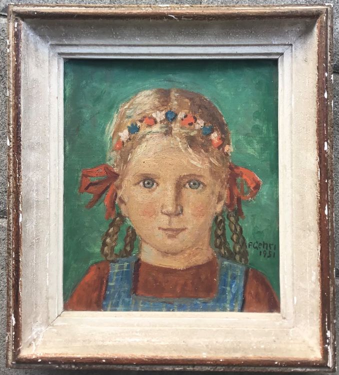 Franz GEHRI (1882-1960) Mädchen Portrait Gemälde (Gebraucht) in Root ...