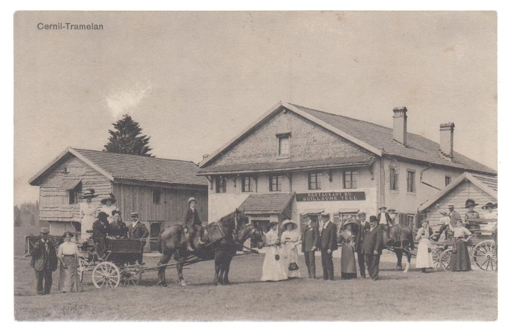 Carte Cernil - Tramelan animée rest. Guillaume Tell 1908 (Gebraucht) in ...