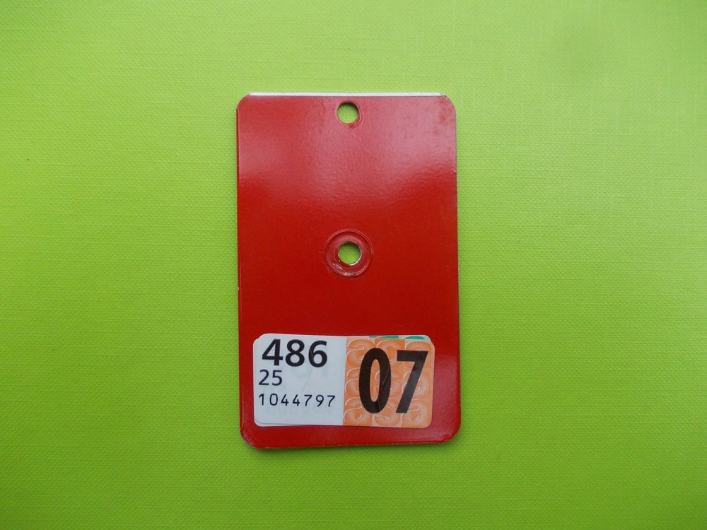 Velonummer / Fahrradnummer GE 07 (Genf 2007) (Gebraucht) in Gsteigwiler ...