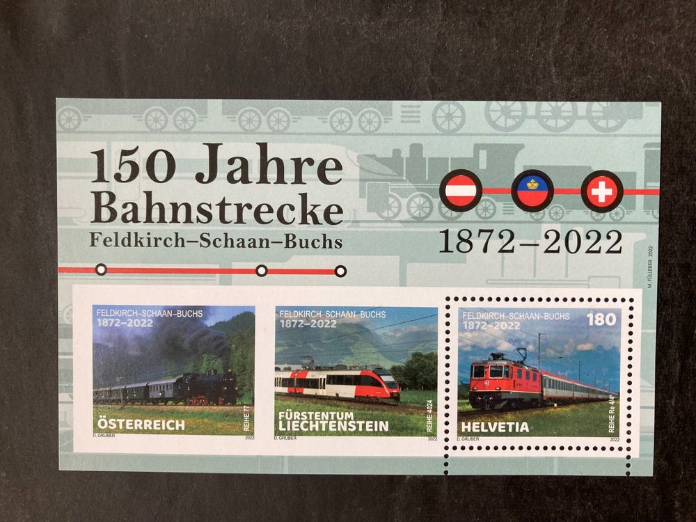 Schweiz 2022 Block 150 J Bahnstrecke Feldkirch Schaan Buchs | Kaufen auf Ricardo