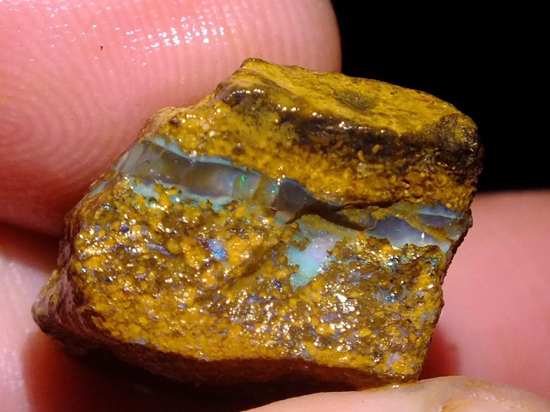 BOULDER ROH OPAL 22.76 Karat Gebot 1.- Elektrisch Grün feuer (Neu und ...