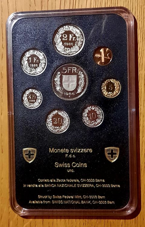 Schweizer Münzen Kursmünzensatz 1986 PP (Neu (gemäss Beschreibung)) in Hünenberg für CHF 18 ...
