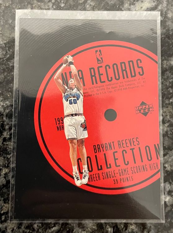 NBA Bryant Reeves Records Collection Card (Neu (gemäss Beschreibung ...