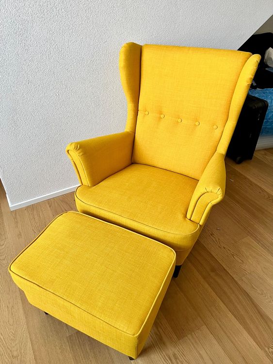 Ikea Strandmon Sessel + Hocker | Farbe Skiftebo Gelb (Gebraucht) in Meilen für CHF 100 – nur ...