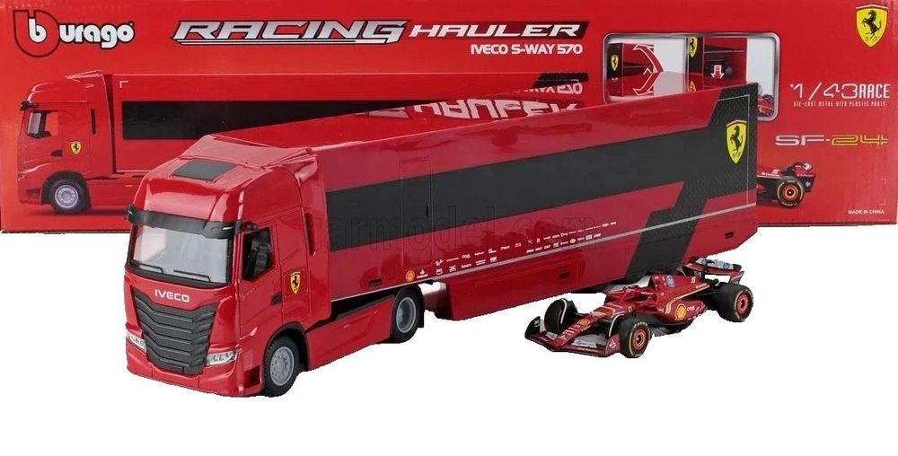 Iveco S-WAY 570 + F1 Ferrari SF-24 #16 Leclerc 2024 1/43 NEU (Neu und ...