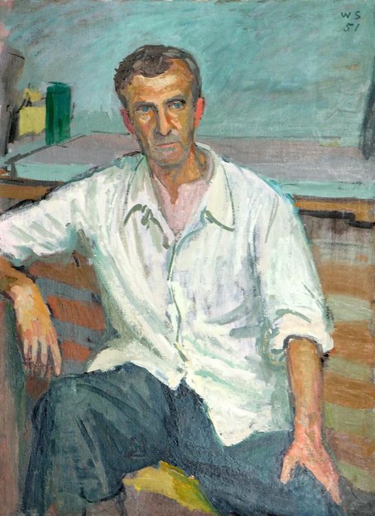 Walter SAutter. Porträt Franz Fischer, 1951. Öl auf Leinwand (Gebraucht ...