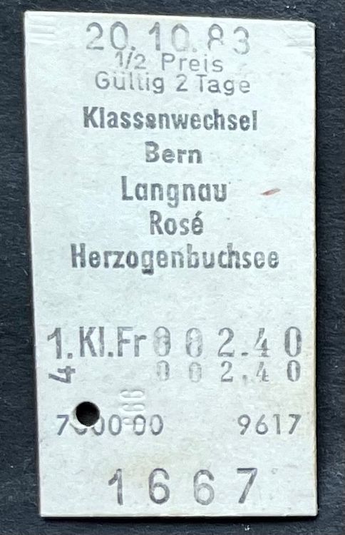 Klassenwechsel Bern Langnau Rosé Herzogenbuchsee/ 1983 | Kaufen auf Ricardo