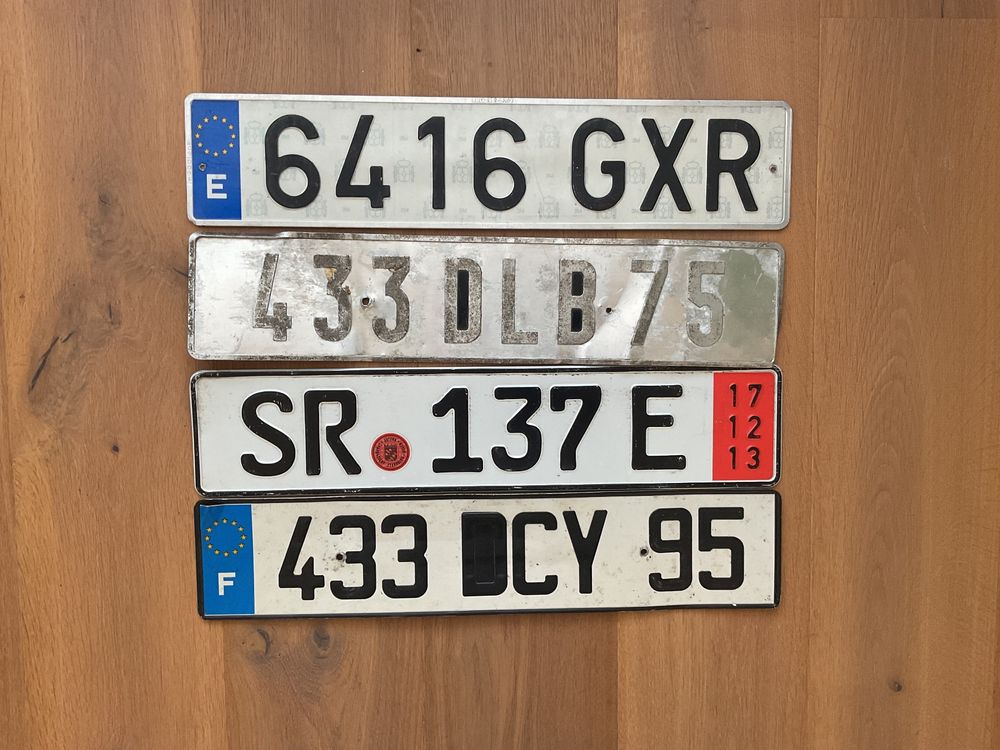 🇪🇺🇪🇺4 x EUROPA KONTROLLSCHILDER - AUTONUMMER🇪🇺🇪🇺 | Kaufen auf Ricardo