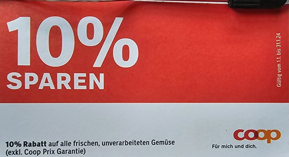 Gutschein 10%Rabatt Coop Supermarkt (Neu (gemäss Beschreibung)) in Schmiedrued für CHF 1 – mit ...