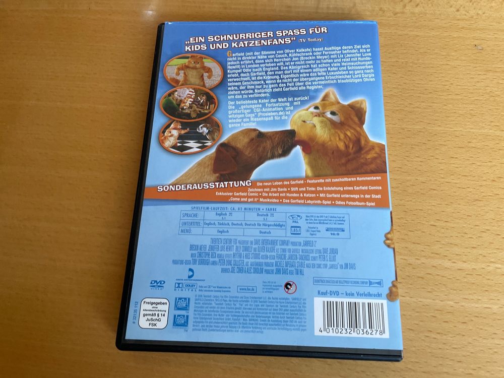 Garfield 2 DVD (Gebraucht) in Zwingen für CHF 2 – mit Lieferung auf Ricardo kaufen
