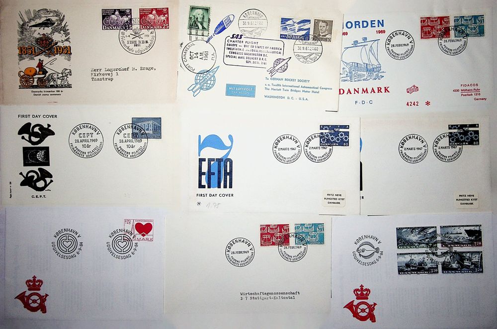 DANEMARK 8 FDC + 1 LETTRE POSTE AÉRIENNE /L765 | Kaufen auf Ricardo