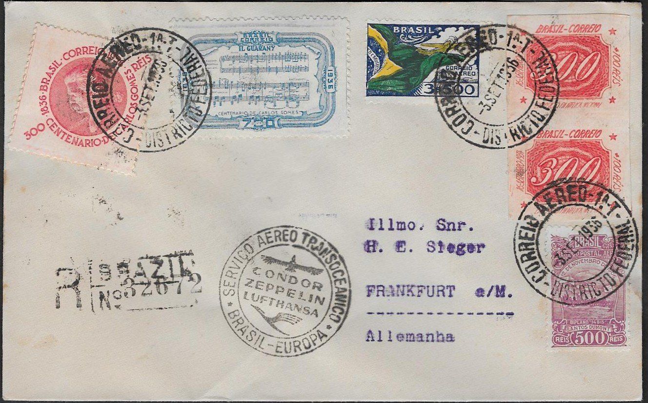 1936 R/Brief ZEPPELIN BRASILIEN - FRANKFURT attraktiv ab 1.- (Gebraucht ...