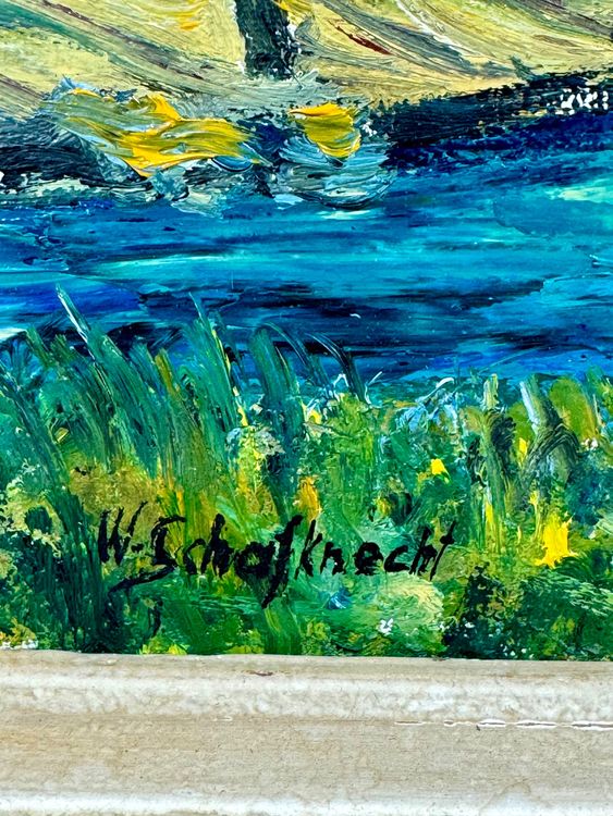 W.Schafknecht Landschaft mit See und Berge Gemälde (Gebraucht) in Root für CHF 10 – mit ...