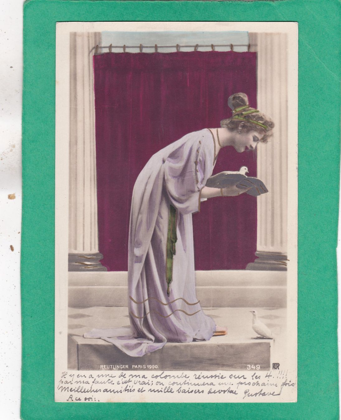 Kitsch Kunst Frau mit Taube Reutlinter Paris 1901 (Gebraucht) in ...