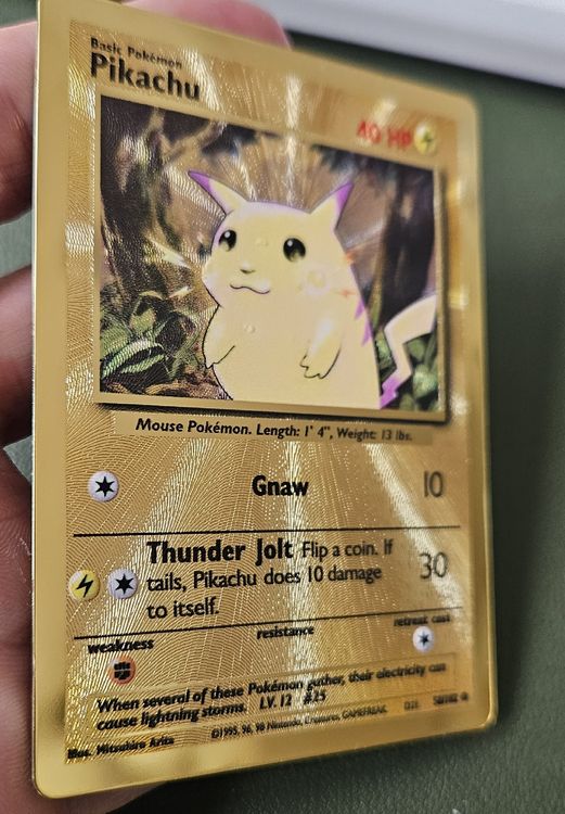 Pikachu Pokemon Gold Metal Card - 58/162 (Neu (gemäss Beschreibung)) in ...