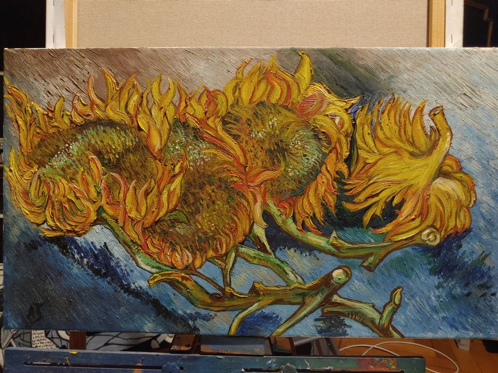 Ölbild auf Leinwand 70x40, Sonnenlumen Van Gogh (Gebraucht) in Chiasso für CHF 100 – mit ...