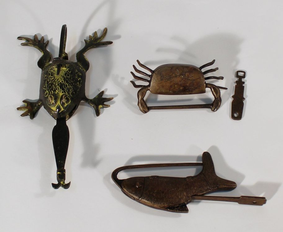 3 Vorhängeschlösser Metall Fisch Krabbe Frosch (Gebraucht) in Zürich ...
