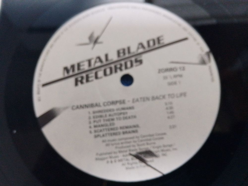 CANNIBAL CORPSE - eaten back to life 12" FIRST UK PRESS 1990 (Gebraucht ...