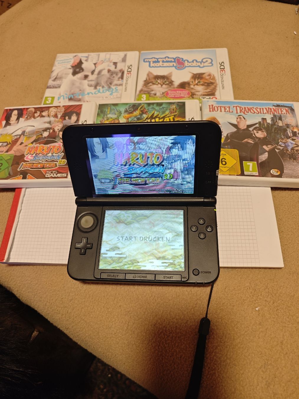 Set: Nintendo 3DS XL (3D!) in rot + 5 Stk. Games, Netzgerät (Gebraucht ...