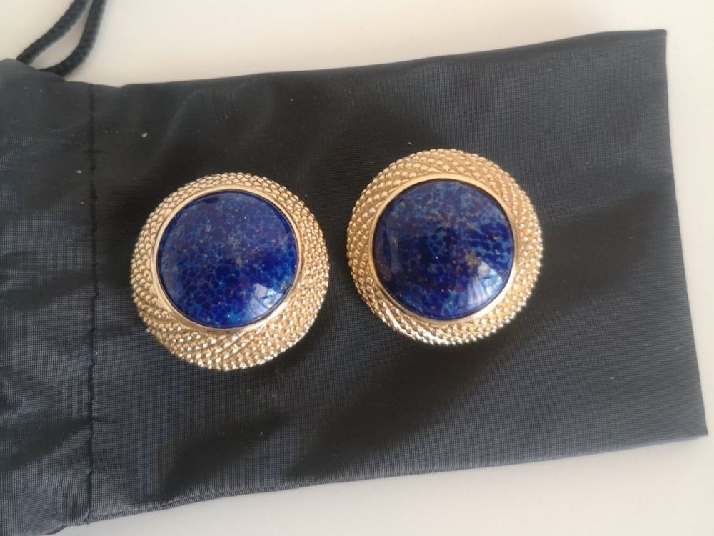 Dior Vintage Ohrclips mit blauem Stein | Kaufen auf Ricardo